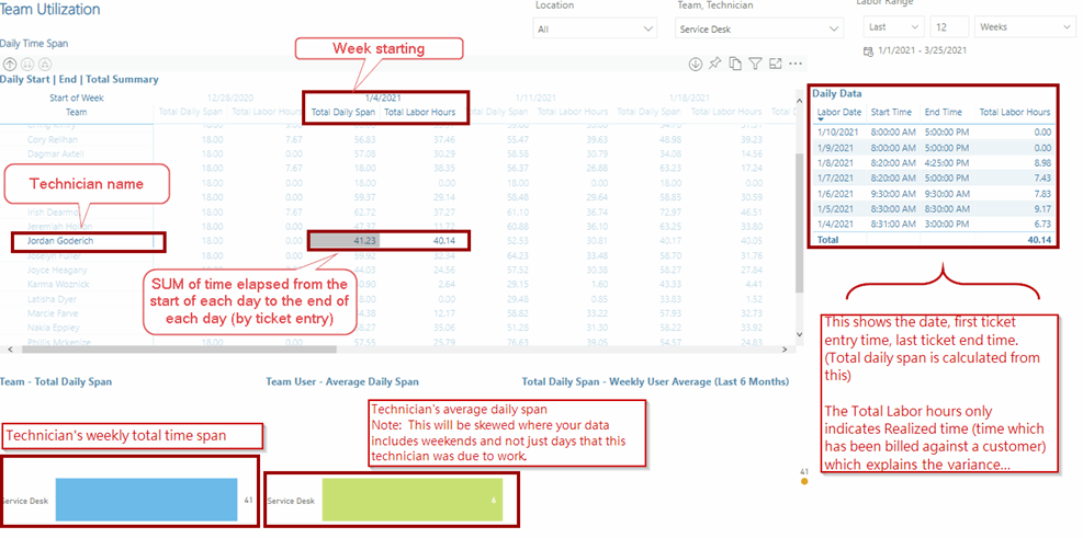 Team Utilization report – Cognition360
