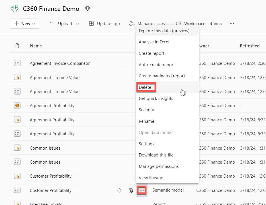 Removing Reports and Workspaces in Cognition360 – Cognition360